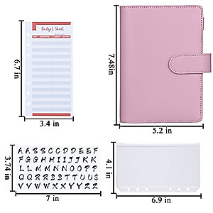 Antner Budget Binder with Zipper Envelopes & Expense Tracker Sheets for Budgeting, A6 Money Saving Binder, Budget Book Planner with Cash Envelopes, Savings Binder for Money Saving, Pink