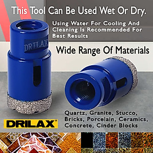 Diamond Hole Saw for Angle Grinders Masonry Concrete Granite Quartz Porcelain Ceramic Tile Hole Saw Brick 5/8"-11 Threaded Connection Heavy Duty Diamond Core Hole Saw Dry (1-1/4 inch)