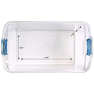 HOMZ Heavy Duty Modular Stackable Storage Tote Containers with Latching Lids, 112 Quart Capacity, Clear, 4 Pack