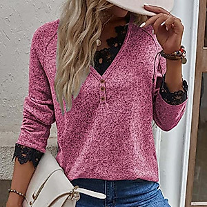 Plus Size Tops for Women Casual Spring Women's Flannel Plaid Jacket Long Sleeve Button Down Chest Pocketed Shirts Coats Shacket Pink