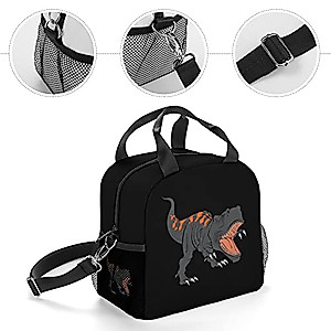 Dinosaur Printed Lunch Box Tote Bag with Handles and Shoulder Strap for Men Women Work Picnic