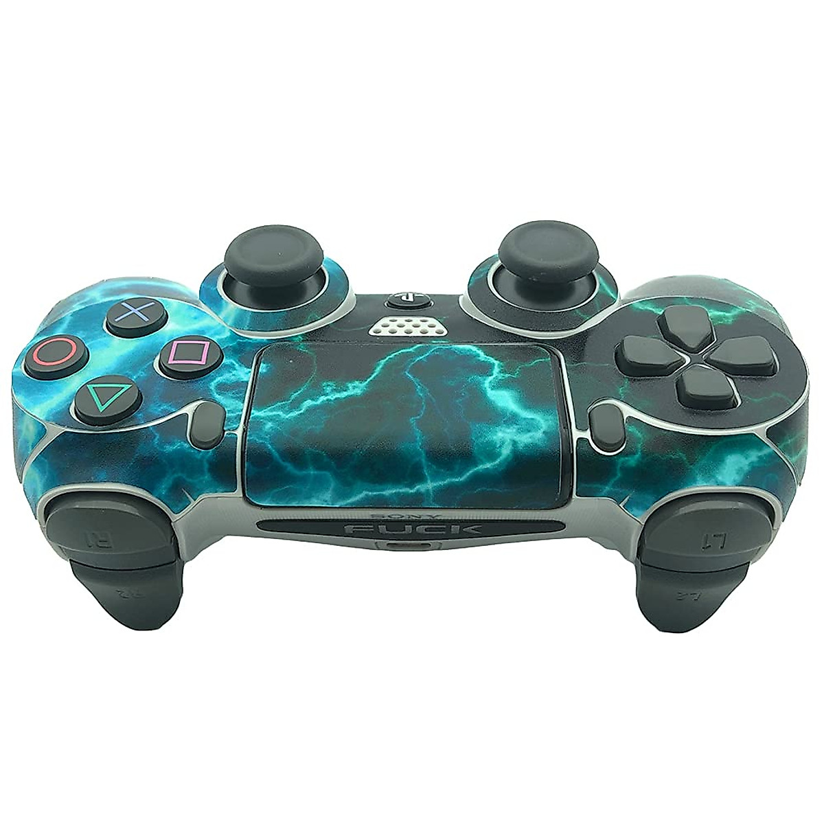 UUShop Vinyl Skin Sticker Protector for Sony PlayStation PS4 Controller Joystick Green Lightning