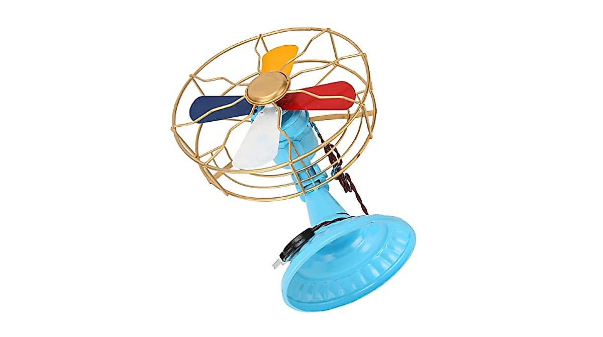 Ozgkee Vintage Table Fan Retro Style Exquisite Colors Durable Metal ...