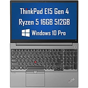 Lenovo ThinkPad E15 Gen 4 15.6" FHD Business Laptop (AMD Ryzen 5 5625U, 16GB RAM, 512GB PCIe SSD, 6-Core (Beat i7-1165G7)) IPS Anti-Glare, FHD Webcam, Type-C, HDMI, Wi-Fi 6, Win 10 / Win 11 Pro - 2023
