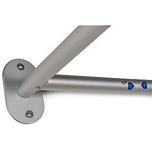 Displays2go Retail Dressing Room Kit, Semi-Circle, Aluminum Curtain Rod, Wall Mount - Silver (SMDRF4860)