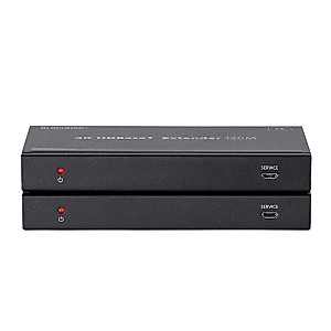 Monoprice 4K Pro HDBaseT Extender Kit - 120 Meters (394 Feet) HDR, 18Gbps, 4K@60Hz, YCbCr 4:4:4, HDCP 2.2, PoC, RS-232, HDMI Loop Out and Bidirectional IR - Blackbird Series