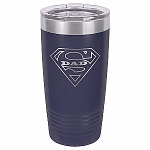 SUPER DAD-B NAVY 20 oz Drink Tumbler With Straw | Laser Engraved Travel Mug | Compare To Yeti Rambler | Gift Idea Dad For Father's Day & Birthday | OnlyGifts.com