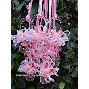 Pacifier Necklaces Baby Shower Game Favors Prizes Boy Girl with Little Baby Decoration You Pick Color ! (Pink)
