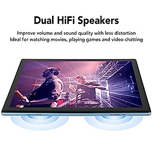 fannay Business Tablet, 10.1in FHD HD Tablet 8GB RAM 256GB ROM Octa Core CPU for Working (US Plug)