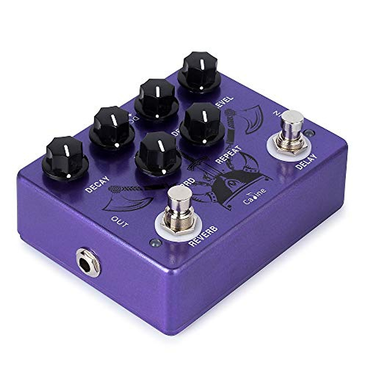 Caline Pedals Reverb Delay Effects Pedal Repeat Preamp Acoustic Electric Guitar Pedal True Bypass Metal Purple CP-80