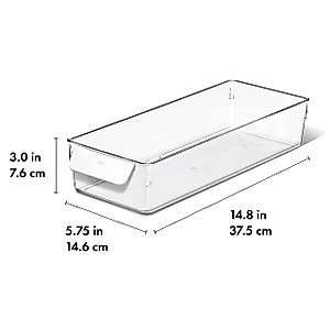 OXO Good Grips Fridge Organization Bin 5 in x 14 in - for Yogurt Cups, Small Produce, Berry Bins and More