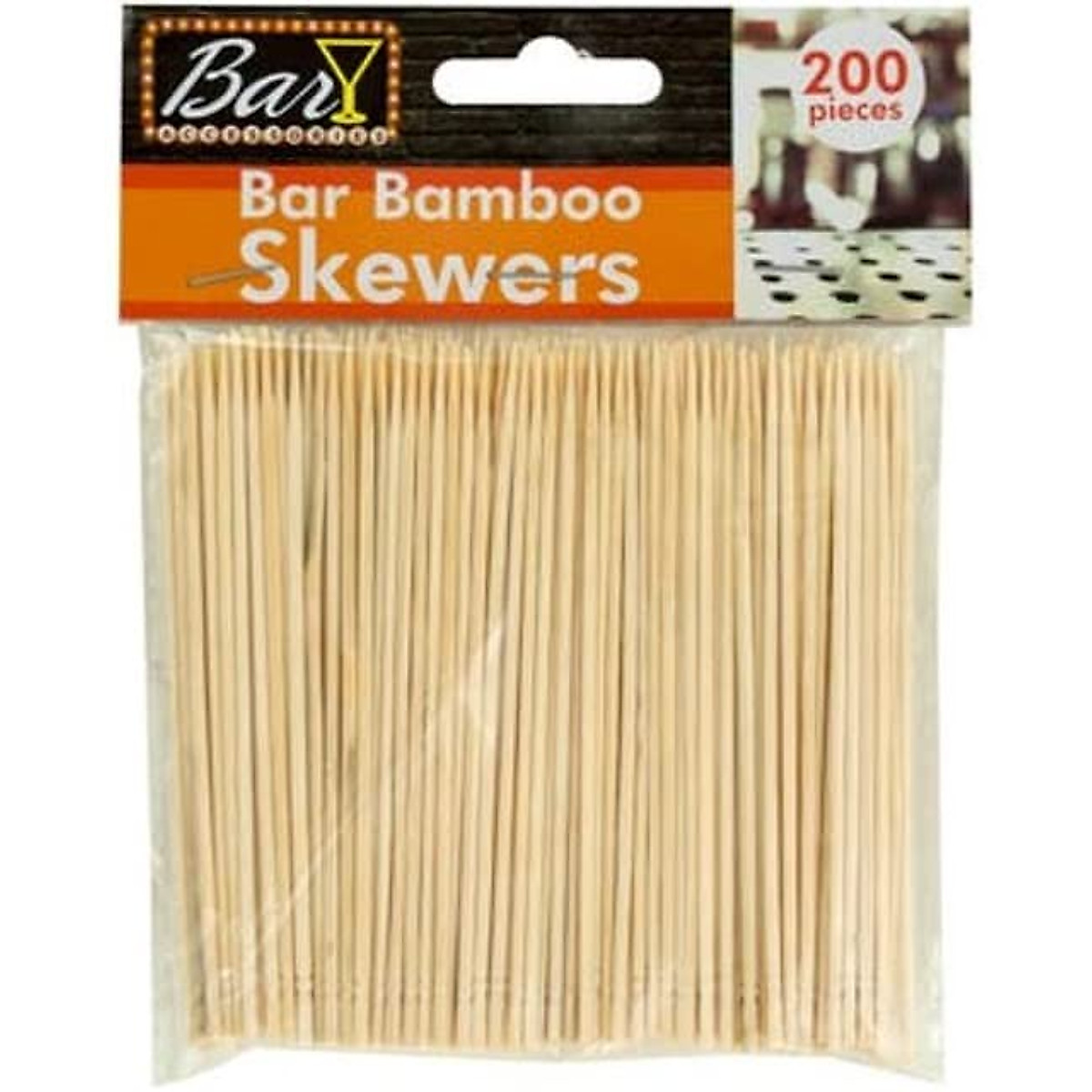 Handy Housewares 4" Natural Bamboo Wood Bar/Party Skewer Picks - 200 pack - Great for Cocktail Garnishes and Snacks (1 Pack (200 Skewers))
