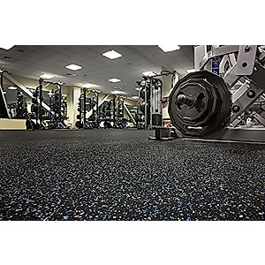 American Floor Mats 3/8in (9mm) Thick Solid Black 4' x 8' Heavy Duty Rubber Rolls, Protective Exercise Mats, Home Gym Rubber Flooring