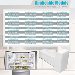 Upgraded DA97-14474C Refrigerator Ice Bucket, Suitable for Samsung Ice Maker Replacement Ice Bucket Container Parts DA97-14474A Ice Tray Assembly, RF28HMEDBSR RF263TEAESR Refrigerator Ice Maker