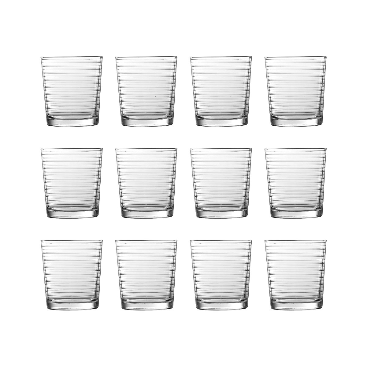 Fortessa Basics Arcade Everyday 12 Pack Set Glassware Great for: Mixed Drinks/Cocktails, Water, Juice, Iced Tea, Soft Drinks., Double Old Fashioned/Rocks, 13 Ounce