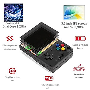 Miyoo Mini Plus White with 64G TF Card, 3.5 Inch IPS Game Console with Multi-emulators, Mini Retro Handheld Gifts for Children and Family, Nostalgic Game Machine Built in Games (White)