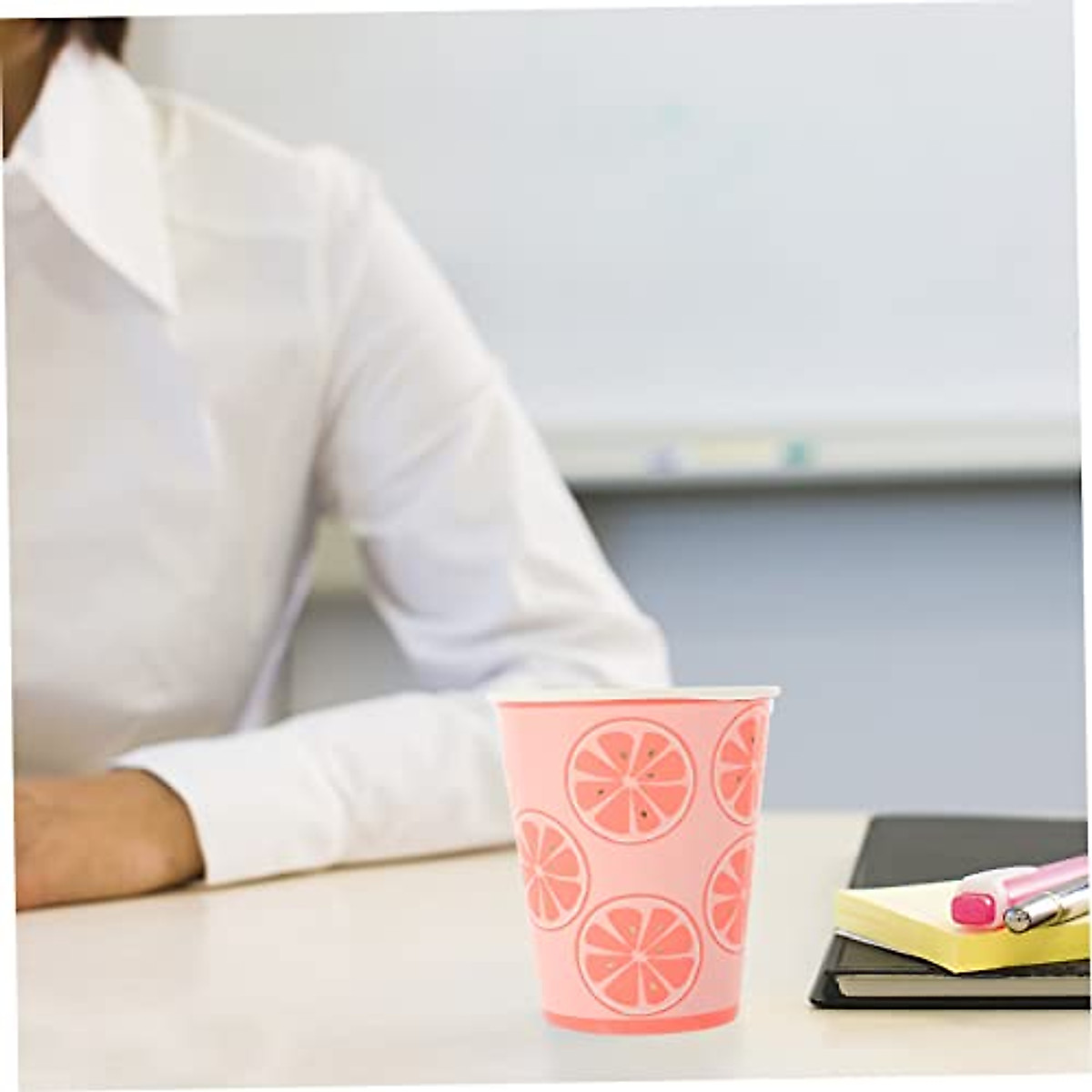 IFANLANDOR 8Pcs Lemon Paper Cups fruit party supplies tableware espresso paper cups hot coffee paper cups vasos para cafe desechables paper drinking cups lemon cups gold leaf Disposable