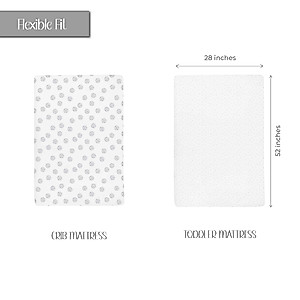 Ely's & Co. Crib Sheet 2-Pack Combed Jersey Cotton for Baby Boy or Baby Girl (Grey Dottie)
