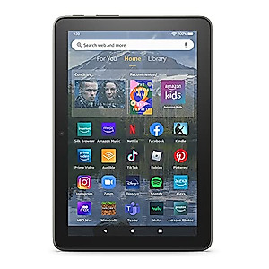 Amazon Fire HD 8 Plus tablet, 8” HD Display, 32 GB, 30% faster processor, 3GB RAM, wireless charging, (2022 release), Gray, without lockscreen ads