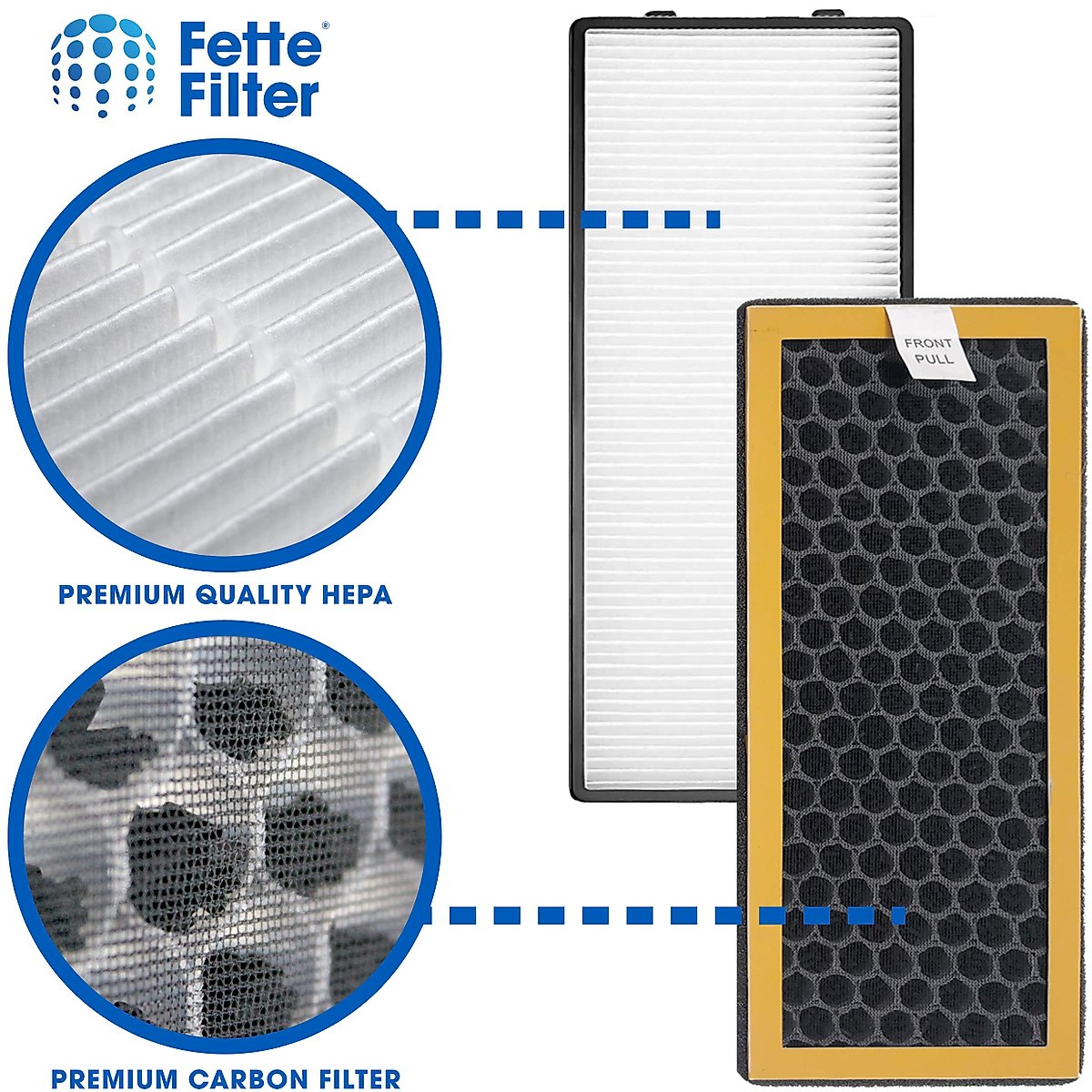 Fette Filter - 2 HEPA and 2 Activated Carbon Filters Compatible with TotalClean PetPlus. Compare to Part # AT-PET01, AT-PET02, at-PETODR. Combo Pack