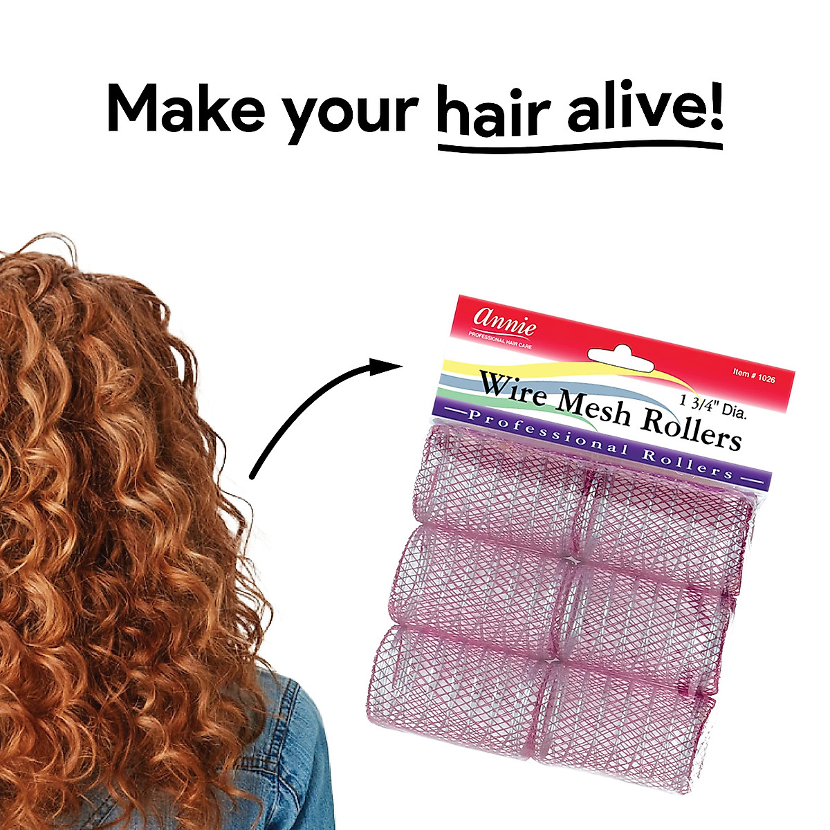 Annie 1-3/4" Jumbo Wire Mesh Hair Rollers - 6 Pcs