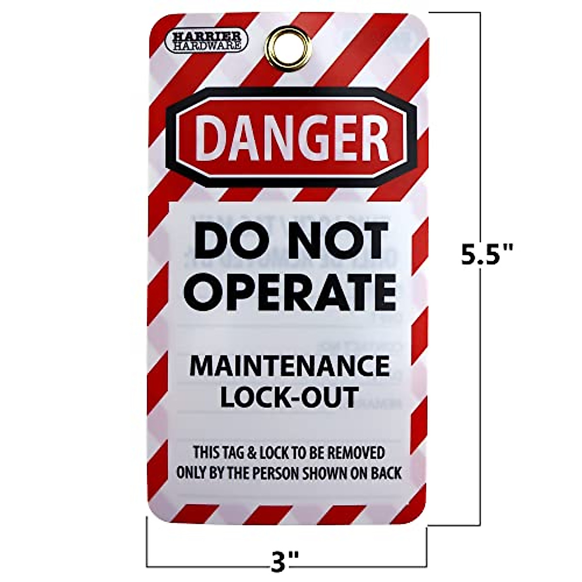 Harrier Hardware Lockout Tagout Tags, 3 x 5.5-inch, OSHA Compliant Lock Out Tags 40-Pack