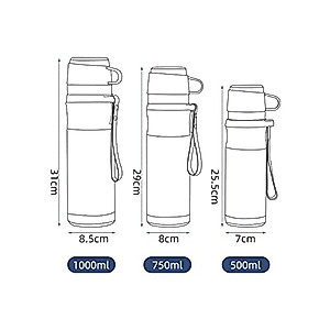 MMLLZEL 316 Stainless Steel Outdoor Thermos Large Capacity Portable Double Wall Vacuum Flask Insulated Tumbler 48 Hour (Color : 750ml)