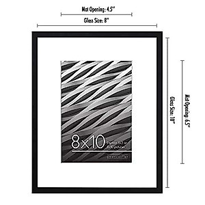 Americanflat 8x10 Picture Frame in Black - Thin Border 5x7 Picture Frame with Mat or 8x10 Frame Without Mat - Shatter Resistant Glass - Horizontal and Vertical Formats for Wall and Tabletop