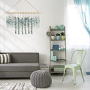 CEWOR Bathroom Decor Green Artificial Eucalyptus Wall Hanging Decor Fake Eucalyptus Leaves Greenery Farmhouse Rustic Wall Hanging for Wedding Bedroom Kitchen Nursery Party Boho Home Decor