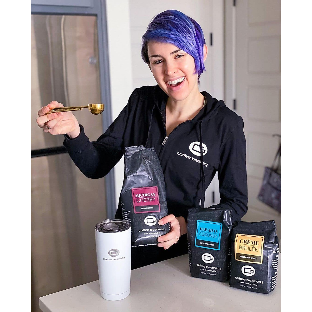 Michigan Cherry by Coffee Beanery | 12oz Flavored Whole Bean Coffee Medium Roast Coffee | 100% Specialty Arabica Coffee Whole Bean | Gourmet Coffee Whole Beans