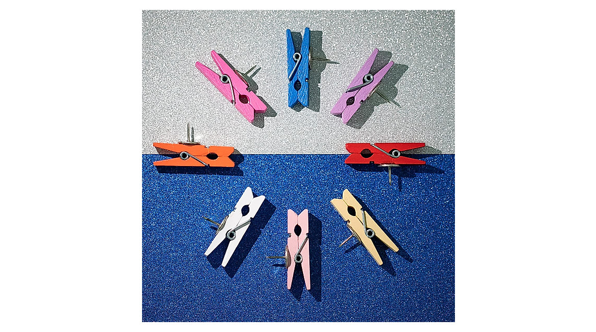 Colorful Push Pin Clips for Cork Boards - 50 Pack for Home & Office