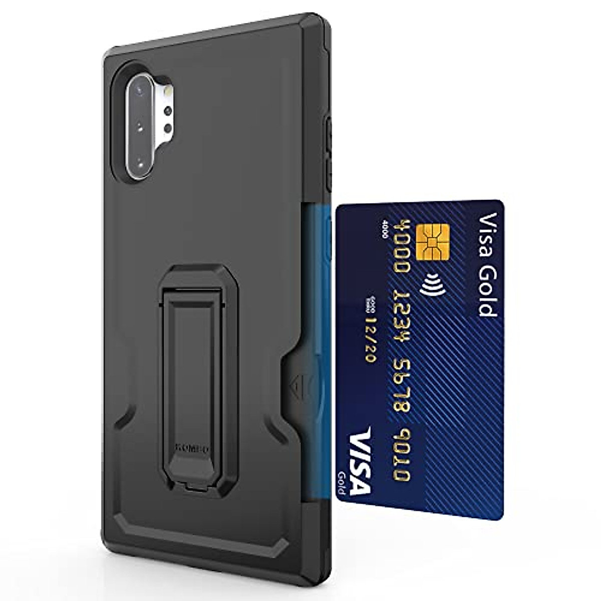 BEYOND CELL Armor Kombo Compatible with Samsung Galaxy Note 10 Plus Case (6.8”), Heavy Duty Protective Shockproof Rugged Phone Case with Belt Clip Holster & Kickstand.