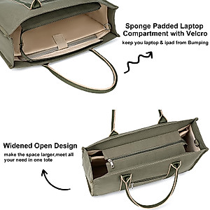 Laptop Tote Bag for Women Work 15.6 inch Canvas Shoulder Bags Computer Messenger Purse Teacher Handbag Office Briefcase