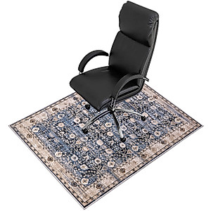 Anidaroel Office Chair Mat for Hardwood and Tile Floor, 47”X59” Computer Chair Mat for Rolling Chair, Desk Chair Mats, Low-Pile Carpet, Anti-Slip Floor Protector Rug