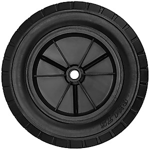 KEILEOHO 4 PCS 8 x 1.75 Inch Replacement Hand Truck Wheels, Heavy-Duty Solid Rubber Wheel with 1/2 Inch Axle Bore Universal Hand Truck Wheel Replacement Tires for Lawn Mowers, Dollies, Black