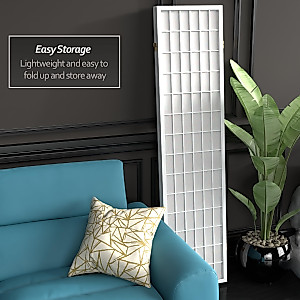 Red Lantern 6 ft. Tall Window Pane Shoji Screen-White-3 Panels Room Divider