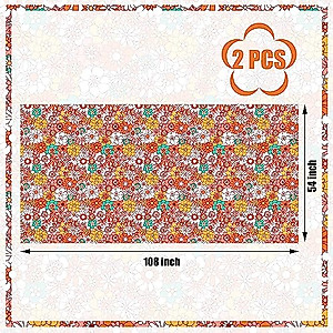 Augisteen 2 PCS Groovy Tablecloth Plastic Boho Daisy Table Covers Daisy Flower Tablecloth Hippie Retro Floral Disposable Tablecloths Waterproof for Birthday Party Decor Baby Shower, 54 x 108 Inch
