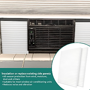 Window Air Conditioner,Side Insulated Foam Panel, Summer/Winter Heat and Draft Insulating 03vacuum001WHITE,TWO-Piece Full Surround Insulation Panels Window Sea (WHITE)