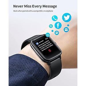 Fitpolo Smart Watch for Men Women Android Phones iPhone Compatible,Color Touchscreen Fitness Tracker with Heart Rate Monitor Bluetooth Call IP68 Waterproof Step Counter Sleep Calorie Tracking