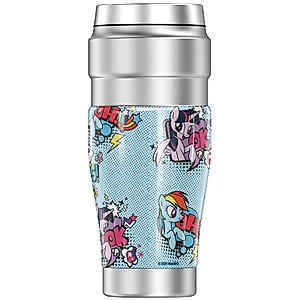 THERMOS My Little Pony Tv Pony Comic STAINLESS KING Stainless Steel Travel Tumbler, Vacuum insulated & Double Wall, 16oz