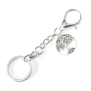 Tree Of Life Keychain - Filigree Patterned Tree Charm - Swivel Keyring and Clip - Family Key Chain - Handmade by Green Acorn Kitchen