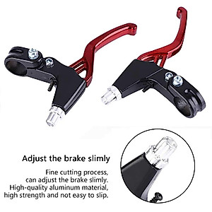 Brake Levers 1 Pair Aluminium Alloy Cycling Brake Level Handles Brake Levers for Road Bike Mountain Bike(Red)