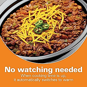 Hamilton Beach Programmable Slow Cooker with Flexible Easy Programming, 5 Cooking Times, Dishwasher-Safe Crock, Lid, 7 Quart, Silver