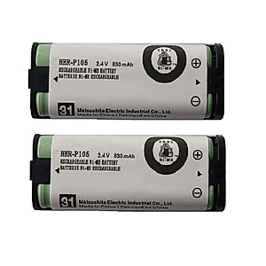 2 Pack HHR-P105 NI-MH Rechargeable Battery for Panasonic 2.4V 830mAh Battery for Cordless Phones