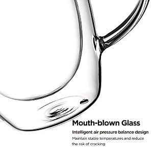 GMFINE Double Wall Glass Coffee Mugs with Handle, 16 oz Insulated Clear Espresso Cups, Cappuccino Cups, Latte Cups, Tea Cups, and Beverage Glasses, Heat Resistant, 4 Pack