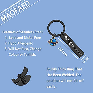 MAOFAED Couples Keychain I Love You to Infinity and Beyond Boyfriend Girlfriend Gift BFF Daughter Son Gift (rocket planet blakc)