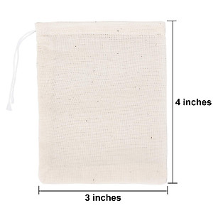 Tatuo 400 Pieces Muslin Bags Drawstring Pouch Gift Bags with Drawstring for Party Supplies Daily Use (6 by 4 Inch)