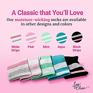 Love Classic, Pink, Medium-Large, Light Weight Compression Athletic Crew Socks for Women