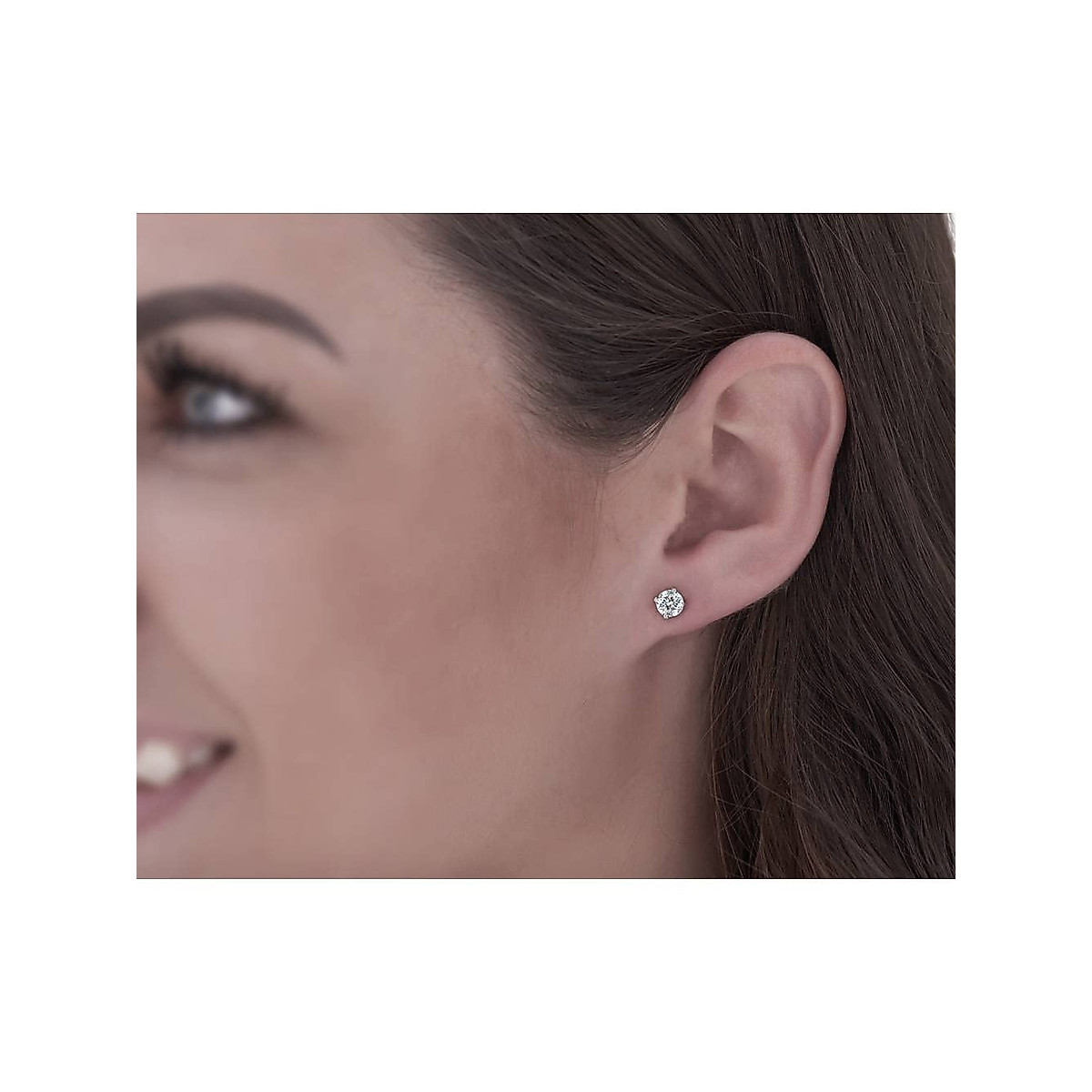 1 Carat (ctw) Diamond Studs in 14k White Gold Lab Grown