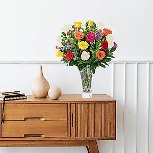 Fresh Flowers Delivery - Next-Day Delivery - 24 Assorted Roses - Flower Fresh Bouquet - Fresh Cut Long Stem Roses Bouquet of Flowers Birthday Gifts for Women -Aquarossa Farms